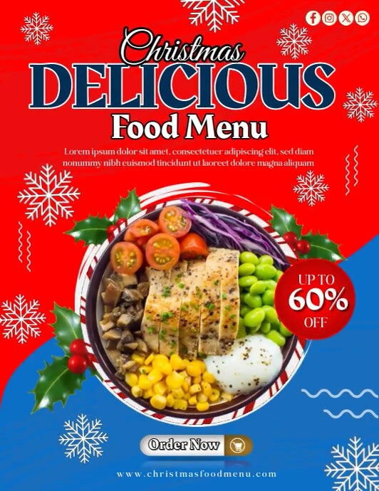 Christmas Delicious Food Menu Ads (1) Template | PosterMyWall