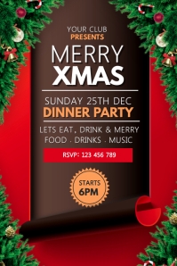 christmas dinner poster template | PosterMyWall