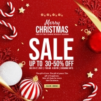 Red Christmas Sale Post Template | PosterMyWall