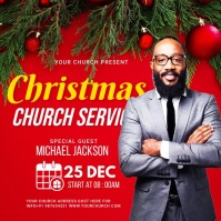 Church Christmas Service Flyer design Template | PosterMyWall