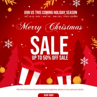 Red Christmas Sale Post Template | PosterMyWall