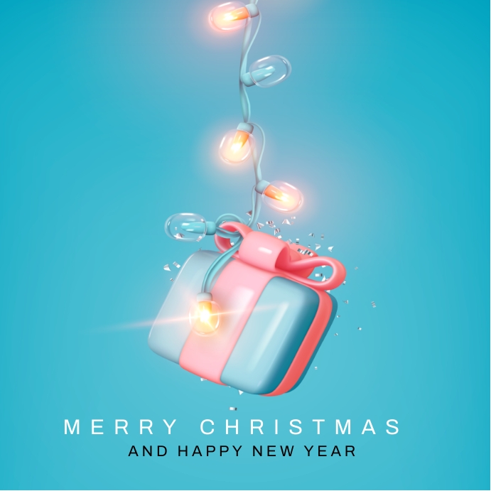 Copy of Christmas design with lights and present | PosterMyWall