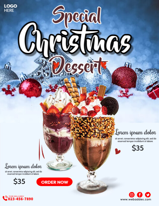 Plantilla de Christmas Dessert Menu | PosterMyWall