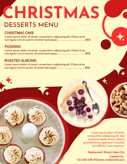 Christmas Desserts Menu Template | PosterMyWall