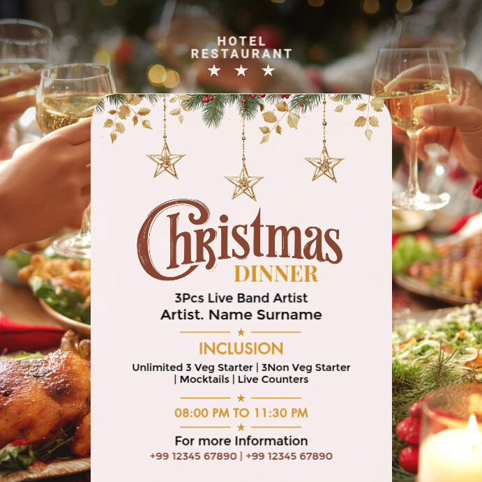Christmas Dinner Ad Post Template | PosterMyWall