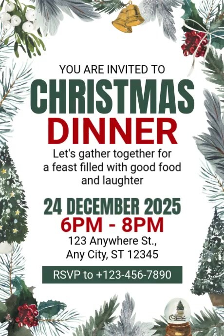 Christmas Dinner Ads Template | PosterMyWall