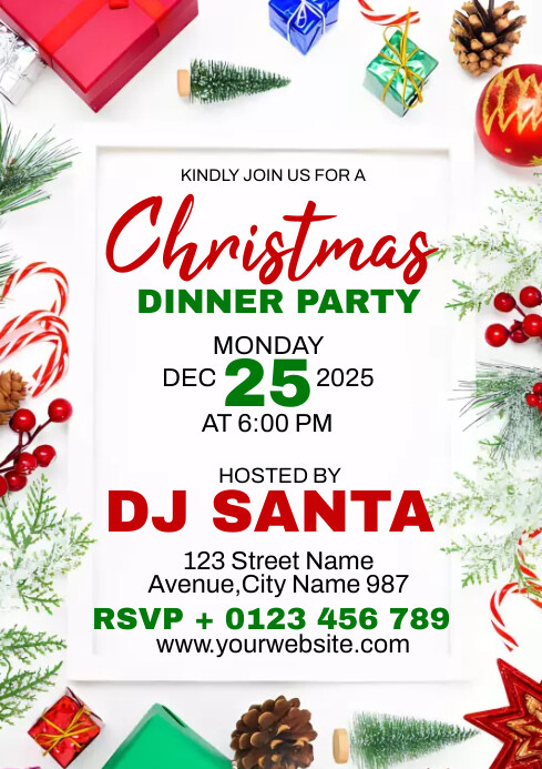 Christmas Dinner Ads Templat | PosterMyWall