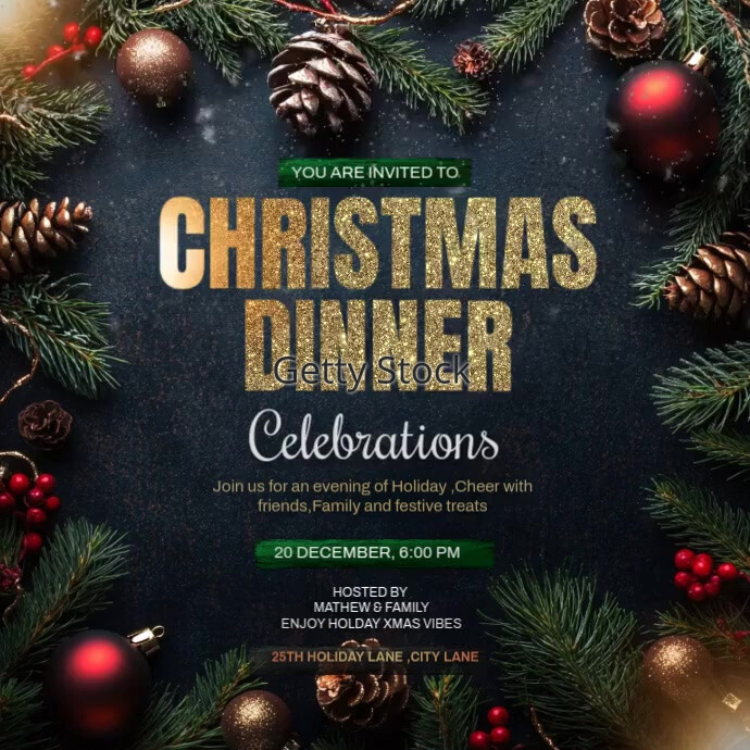 Copy of christmas dinner ads | PosterMyWall