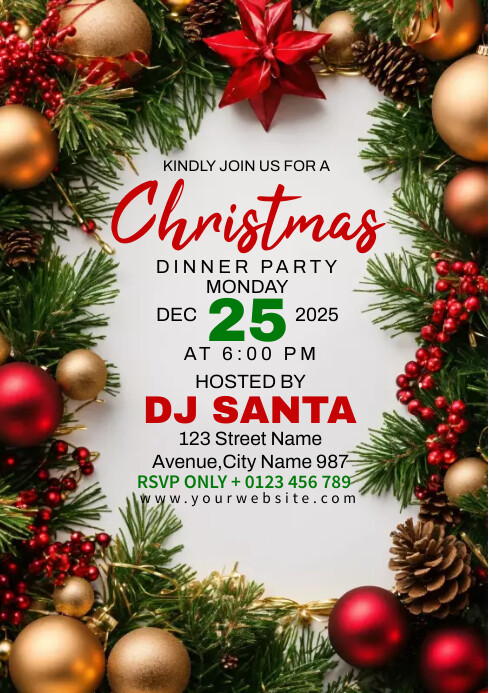 Plantilla de Christmas Dinner Ads | PosterMyWall