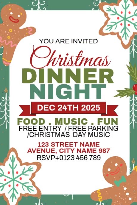 Christmas Dinner Ads Template | PosterMyWall
