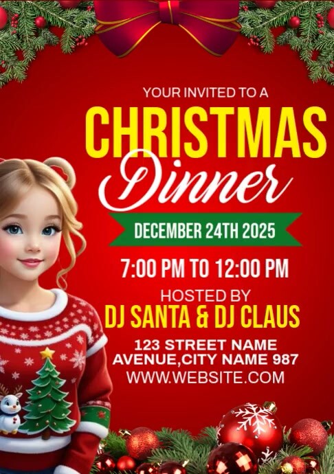 Christmas Dinner Ads Template | PosterMyWall