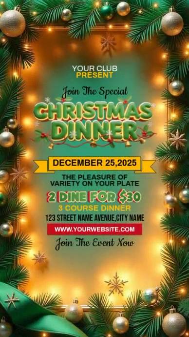 Christmas Dinner Ads Template | PosterMyWall