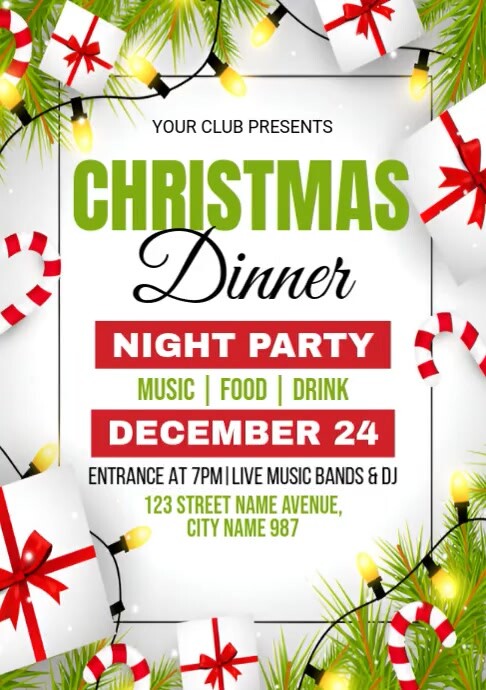 Christmas Dinner Ads Template | PosterMyWall