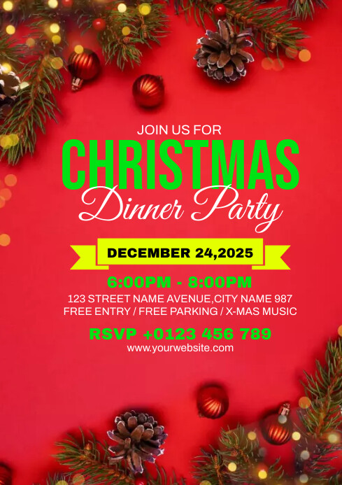 Christmas Dinner Ads Template | PosterMyWall