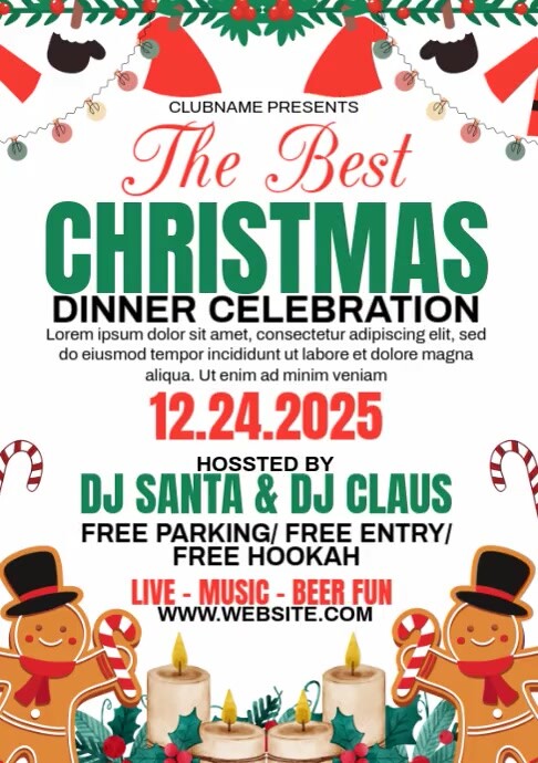 Christmas Dinner Celebration Template | PosterMyWall