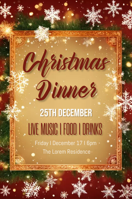 Plantilla de Christmas Dinner Celebration | PosterMyWall
