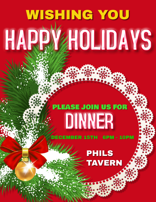 christmas dinner Template | PosterMyWall