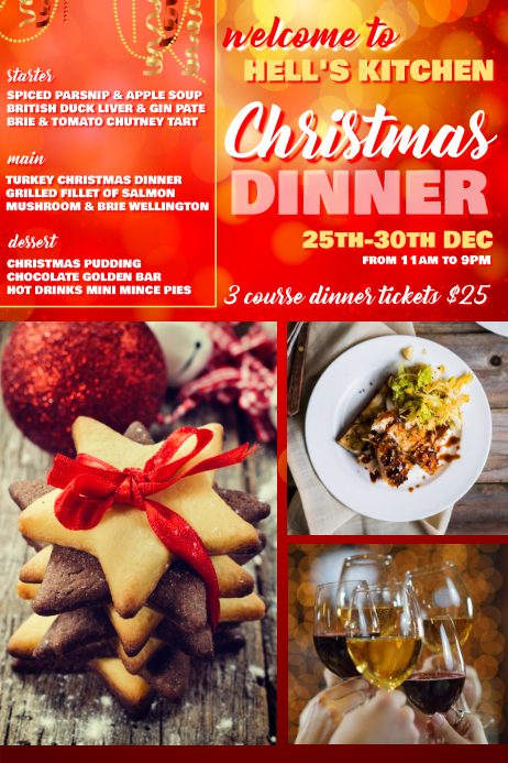 christmas dinner Template | PosterMyWall