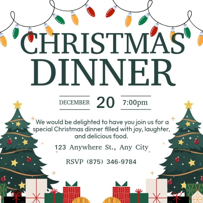 Christmas Dinner Template | PosterMyWall