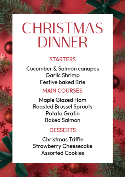 Christmas Dinner Template | PosterMyWall