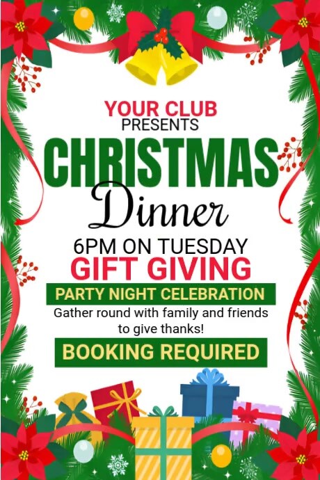 Christmas Dinner Template | PosterMyWall
