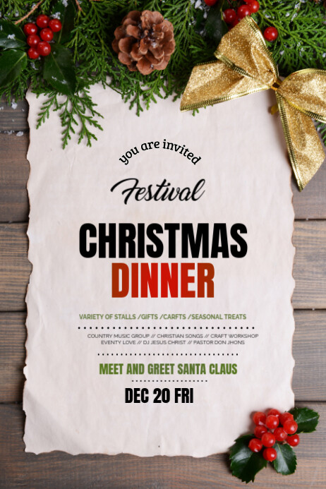 Christmas Dinner Template | PosterMyWall