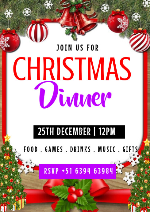 Christmas dinner Template | PosterMyWall