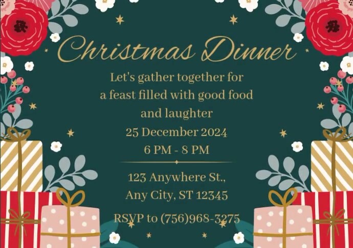 Christmas Dinner Template | PosterMyWall