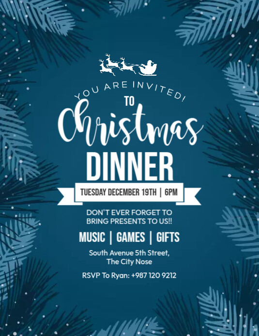 Christmas Dinner Template | PosterMyWall