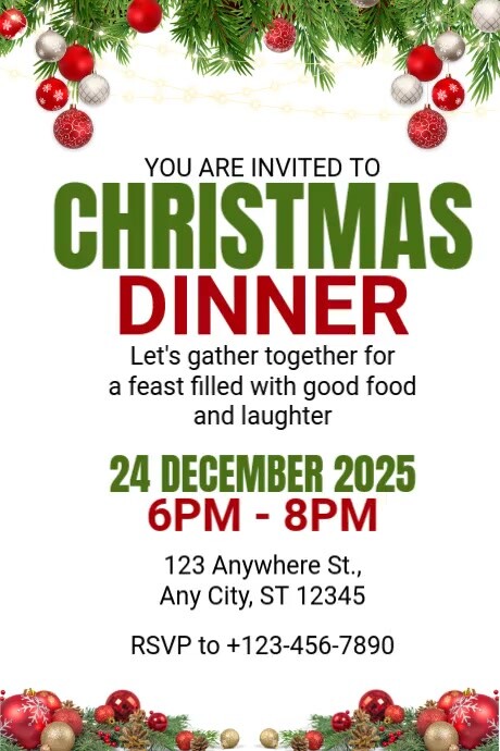 Christmas Dinner Template | PosterMyWall