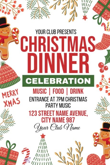 Christmas Dinner Template | PosterMyWall