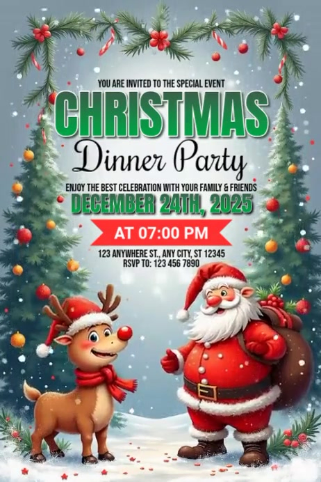 Christmas Dinner Template | PosterMyWall