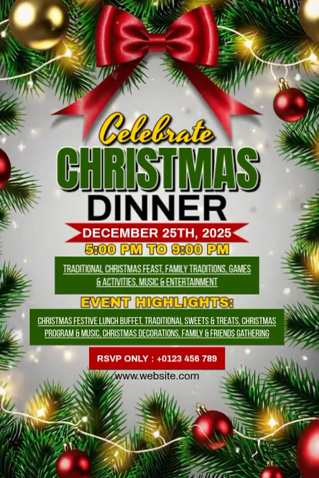 Christmas Dinner Template | PosterMyWall
