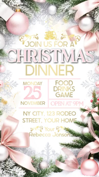 Christmas Dinner Template | PosterMyWall