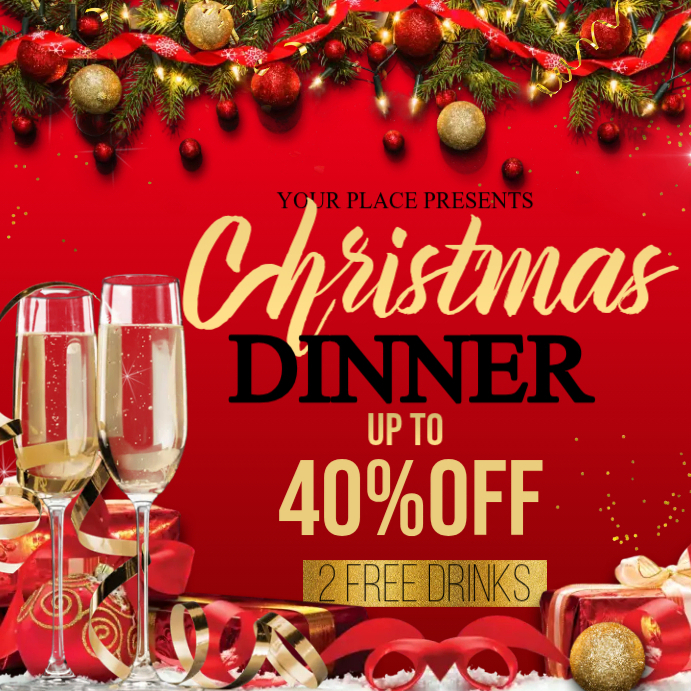 Christmas Dinner Template | PosterMyWall