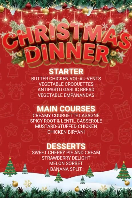 Christmas Dinner Template | PosterMyWall