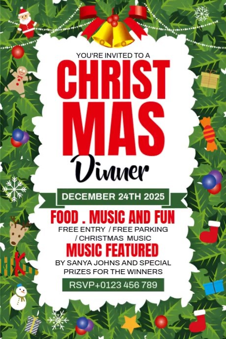 Plantilla de Christmas Dinner | PosterMyWall