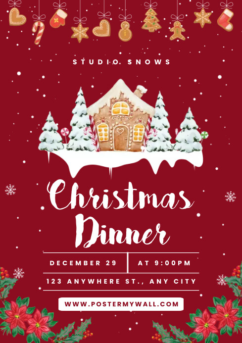 Christmas Dinner Flyer Template | PosterMyWall