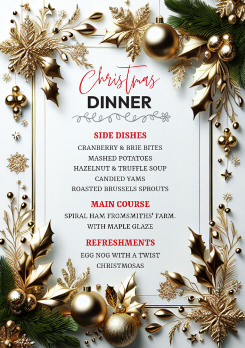 Christmas Dinner Flyer Template | PosterMyWall