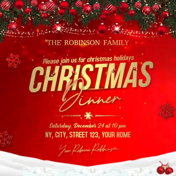 Plantilla de Christmas Dinner Instagram Post | PosterMyWall