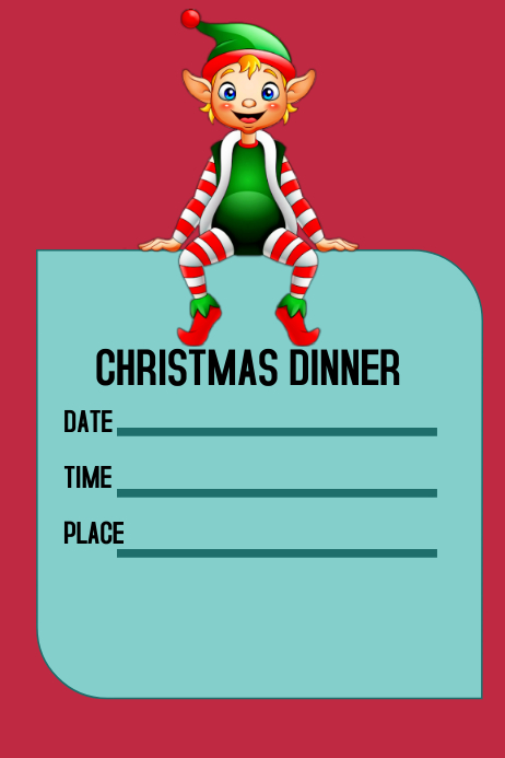 CHRISTMAS DINNER INVITATION Template | PosterMyWall
