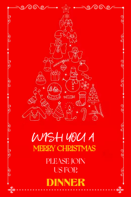 CHRISTMAS DINNER INVITATION Template | PosterMyWall