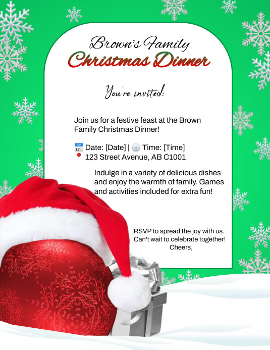Christmas Dinner Invitation | PosterMyWall