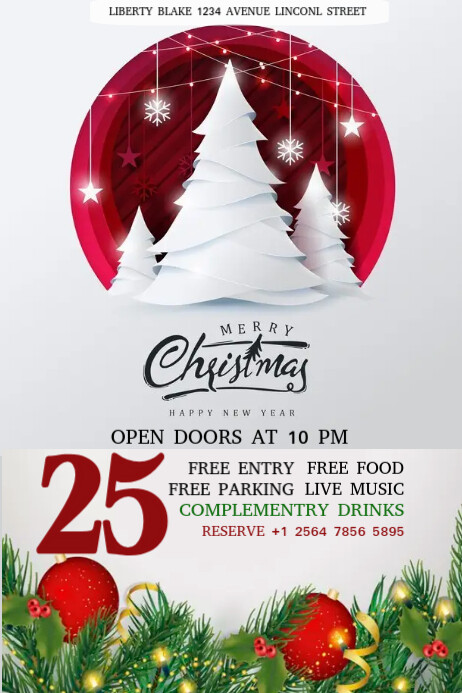 CHRISTMAS DINNER INVITATION Template | PosterMyWall