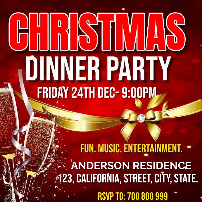 Christmas dinner invitation design template | PosterMyWall