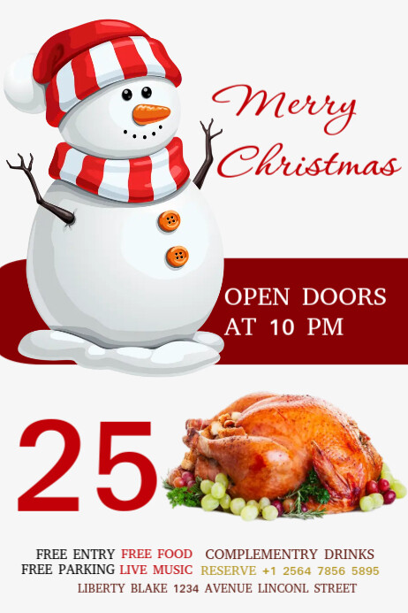 CHRISTMAS DINNER INVITATION Template | PosterMyWall