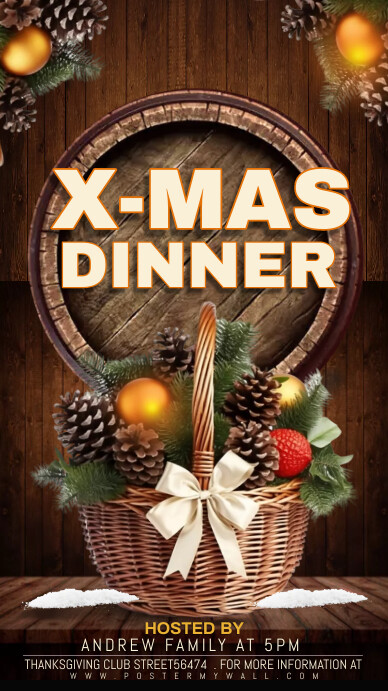 christmas dinner Invitation Template | PosterMyWall