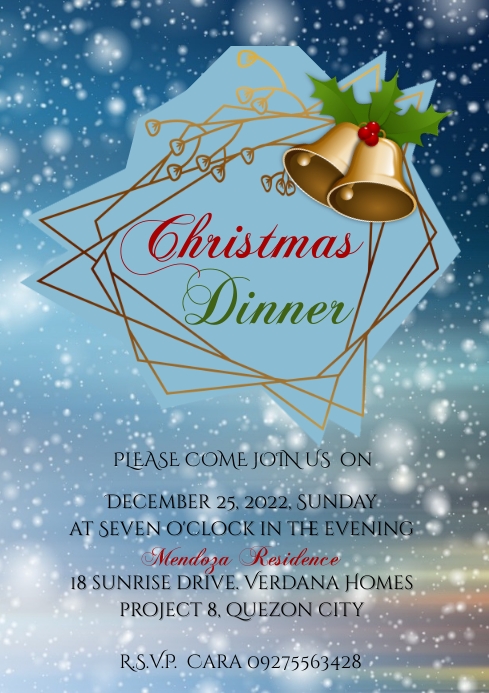 Plantilla de Christmas Dinner Invite | PosterMyWall