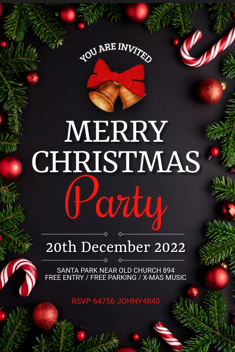 Christmas dinner invites Template | PosterMyWall