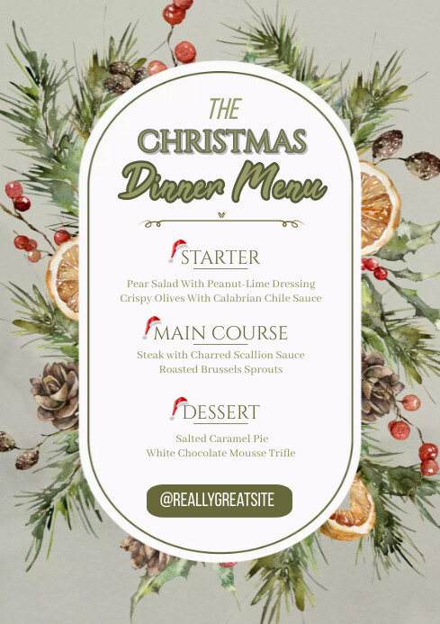 Christmas Dinner Menu Template | PosterMyWall